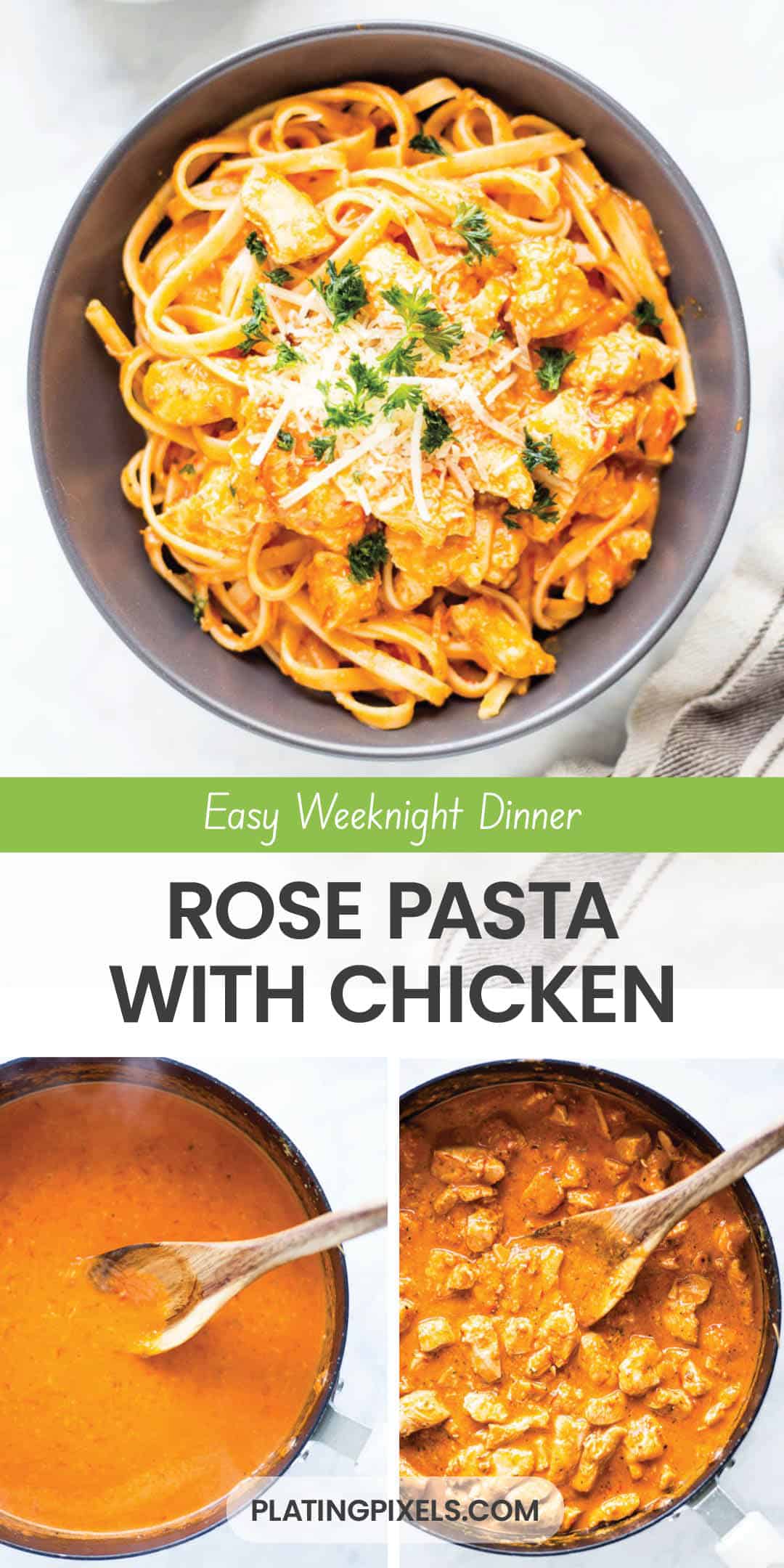 Rosé Pasta with Chicken - Plating Pixels